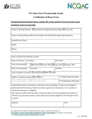 Fillable Online Certification of Hours Form. Certification of Hours ...