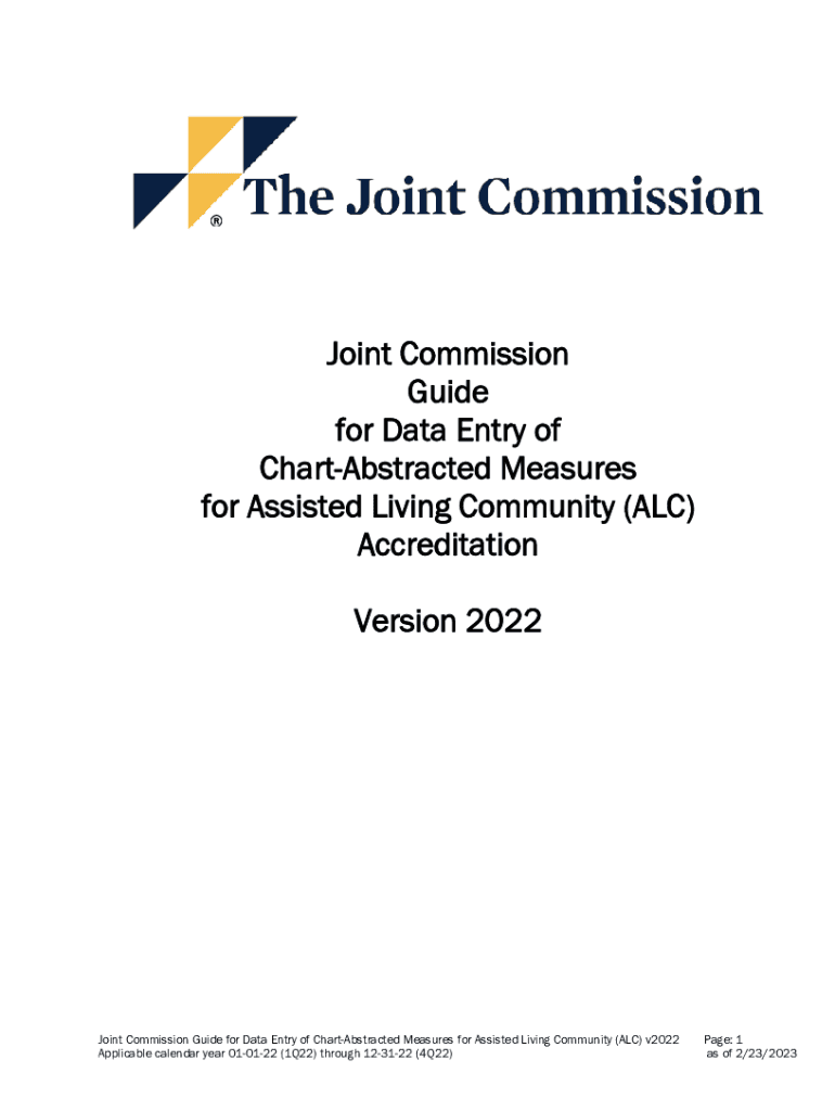 Fillable Online Joint Commission Guide for Data Entry of Chart ...