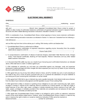 Fillable Online Indeminity Form Fax Email Print - pdfFiller