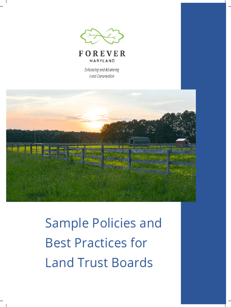 Fillable Online Sample Policies and Best Practices for Land Trust ...