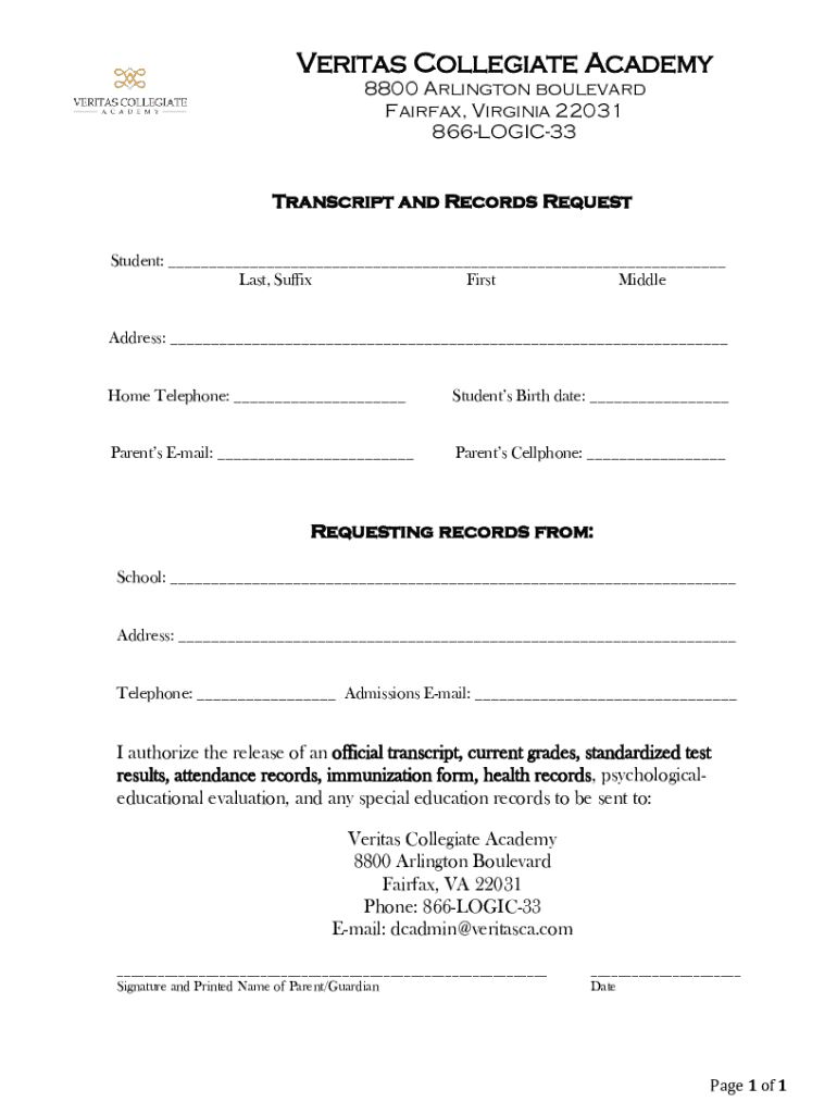 Fillable Online Community / Transcripts and Records Request Fax Email Print - pdfFiller