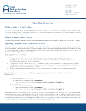 Fillable Online Patient HIPAA Consent Form Fax Email Print - pdfFiller