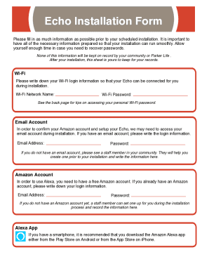 Fillable Online Echo Installation Form Fax Email Print - pdfFiller