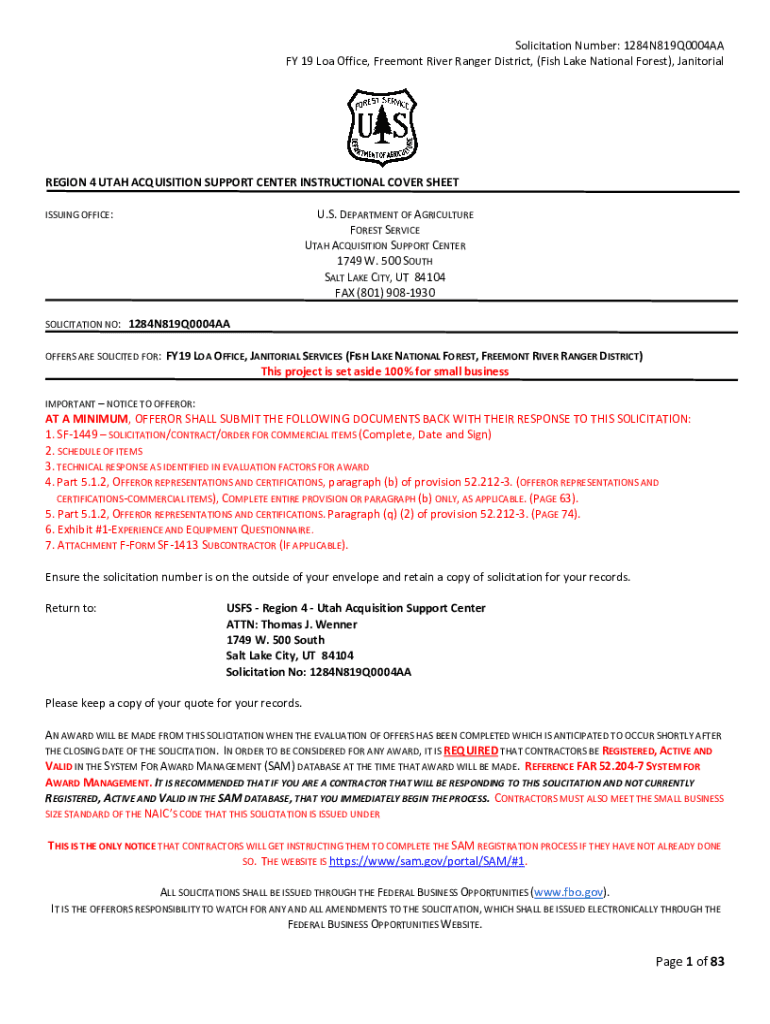 Fillable Online U.S. Forest Service - Fishlake National ForestRichfield ...