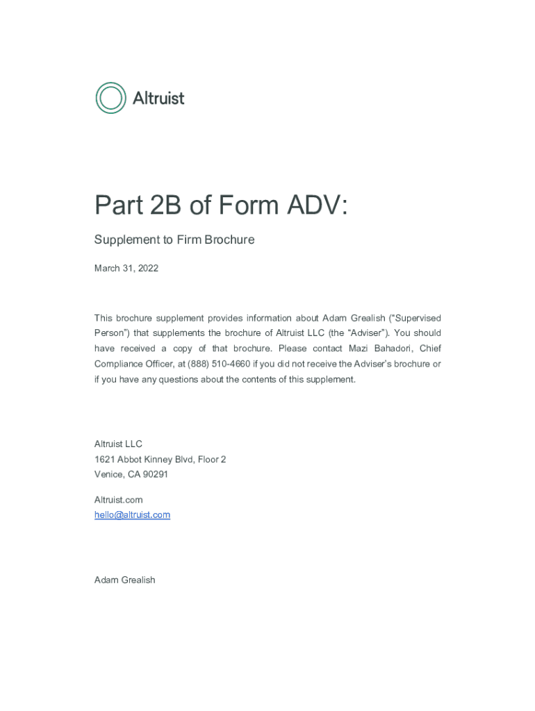 Fillable Online Part 2B of Form ADV: Fax Email Print - pdfFiller