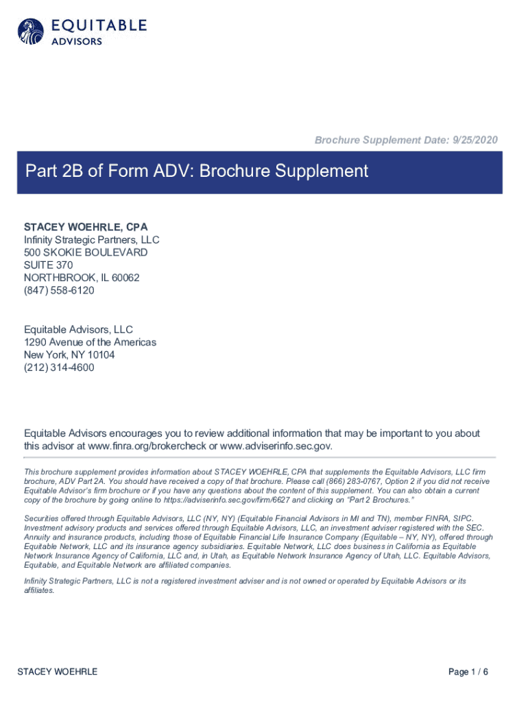 Fillable Online Equitable - ADV Part 2B: Producers Brochure Fax Email ...