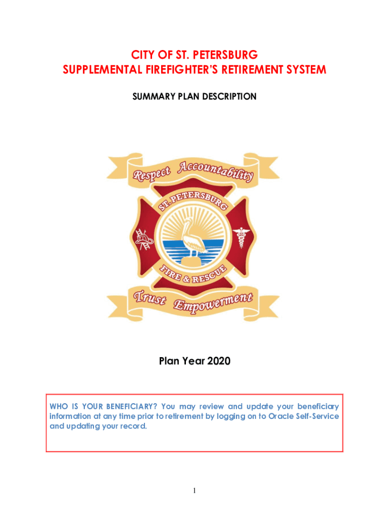 Fillable Online city of st. petersburg supplemental firefighter's ...