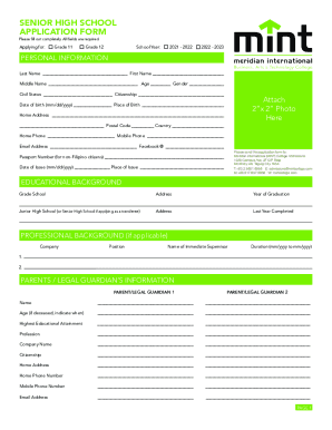 Fillable Online MINT SHS Application Form p1 022022 Fax Email Print ...