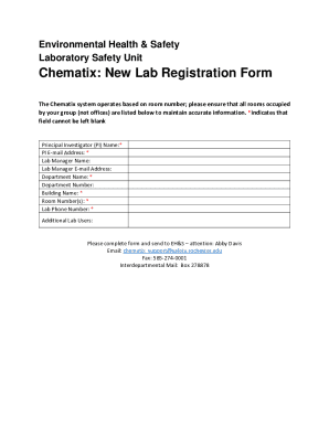 Fillable Online Chematix: New Lab Registration Form Fax Email Print ...