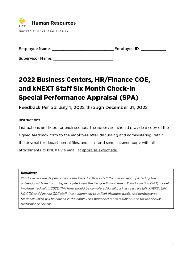 Fillable Online hr ucf BCs, HR/Finance COE, and kNEXT Staff Six Month ...