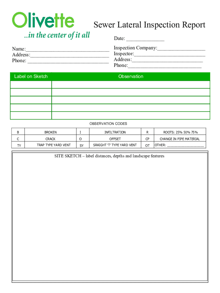 Fillable Online sanitary sewer lateral real estate disclosure statement ...