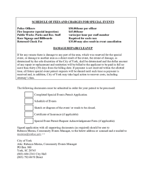 Fillable Online Park Reservation/Special Event Permit Application Fax Email Print - pdfFiller