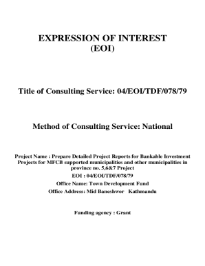 Fillable Online Request For Expression Of Interest (Consulting Services Fax Email Print - pdfFiller