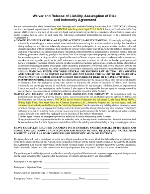 Fillable Online WAIVER OF CLAIMS AND INDEMNITY AGREEMENT Fax Email Print - pdfFiller