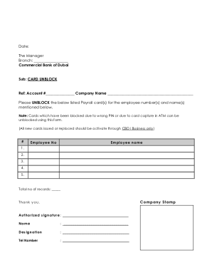 Fillable Online Date: The Manager Card Services Center ... Fax Email Print - pdfFiller