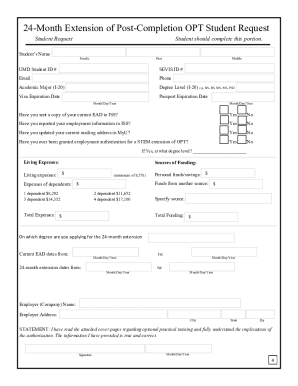 Fillable Online 24-Month Extension of Post-Completion Optional Practical Training ... Fax Email ...