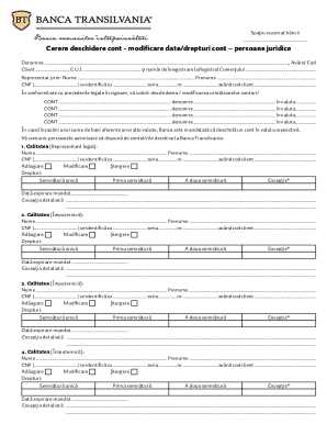 Fillable Online Cerere deschidere cont - modificare date/drepturi cont ...