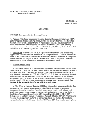 Fillable Online 9302.1A HRM Employment in the Excepted Service Fax ...