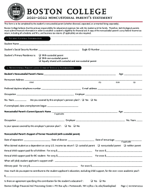 Fillable Online 20212022 noncustodial parent's statement Fax Email Print - pdfFiller