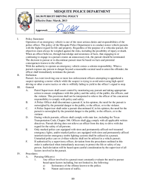 Fillable Online Dallas Police Department General Order 301.00 ... Fax ...