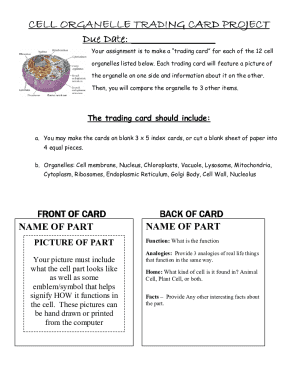 Fillable Online Mr. Meckley's Classroom - Cell Trading Cards Project ...