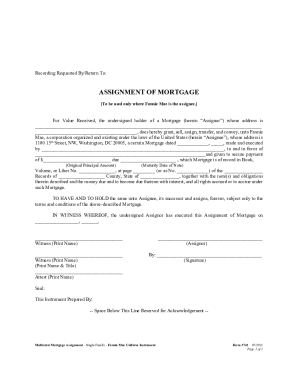 Fillable Online Multistate Mortgage Assignment (Form 3742): Word Fax ...