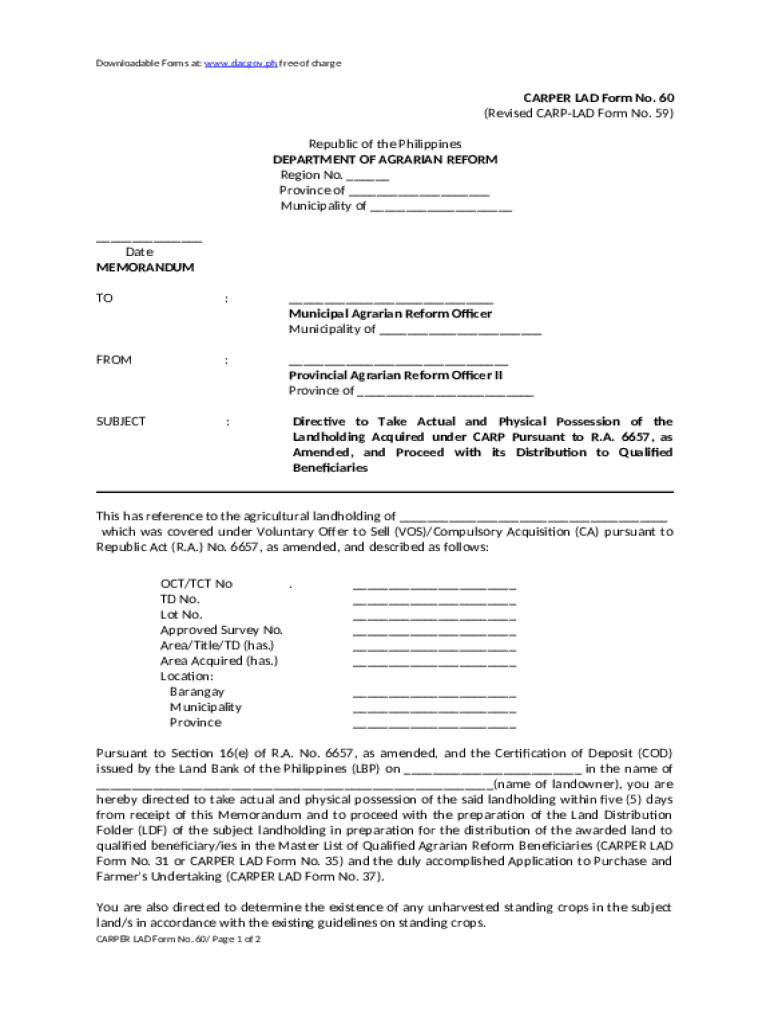 Fillable Online CARPER LAD FormsFormsDownloads Fax Email Print - pdfFiller