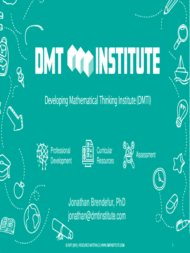 Fillable Online Developing Mathematical Thinking Institute (DMTI) - ppt download Fax Email Print ...