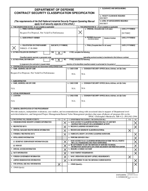 Fillable Online A Guide for the Preparation of a DD Form 254 DoD ...