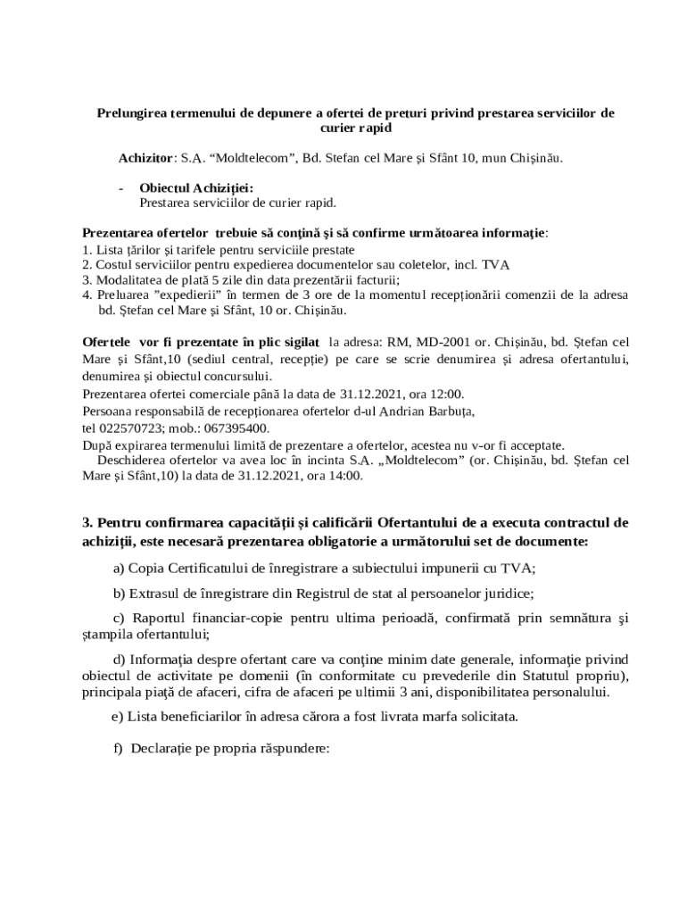 Invitatie de participare cererea ofertei de preturi ... Doc Template ...