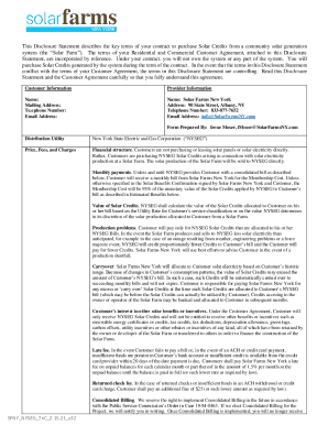 Fillable Online Community Solar Customer Disclosure Form Fax Email ...