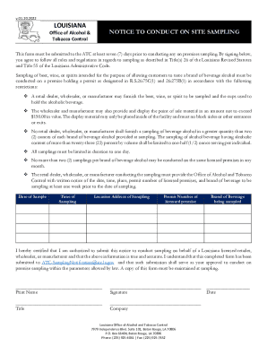 Fillable Online notice to conduct on site sampling Fax Email Print ...