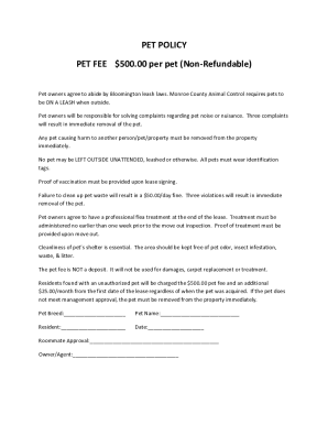 Fillable Online Pet Deposits, Pet Fees, and Pet Rent: Appropriate or ...