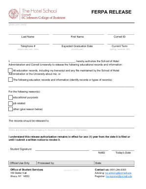 Fillable Online sha cornell FERPA-Form-Template.pdf Fax Email Print ...