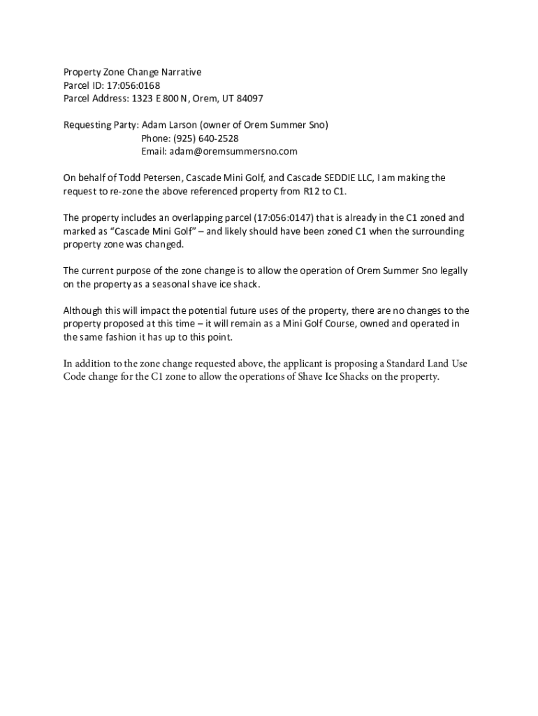 Fillable Online 1323 E 800 N, Orem, UT 84097 Requesting Party: Adam Larson Fax Email Print ...