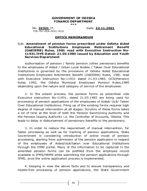 Fillable Online Amendment of pension forms - Finance Department Fax ...