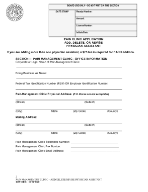 Fillable Online medicalboard georgia pain clinic application request to ...