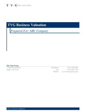 Fillable Online TVG Opinion Letter of Value Fax Email Print - pdfFiller