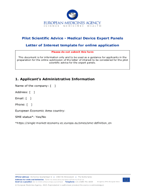 Fillable Online Letter of interest template for online application ...