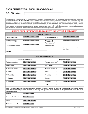 Model Pupil Registration Doc Template | pdfFiller