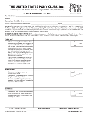 Fillable Online Test Sheet - United States Pony Clubs, Inc. Fax Email ...
