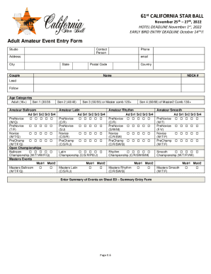 Fillable Online 2023 Entry Forms Fax Email Print - pdfFiller