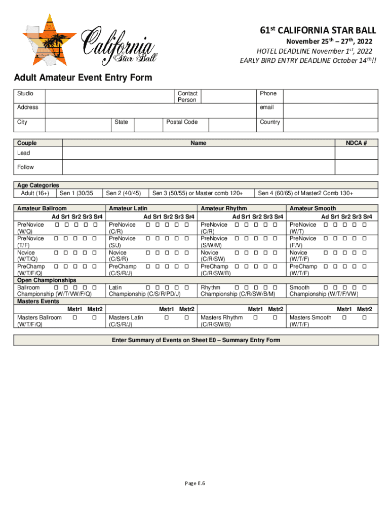 Fillable Online 2023 Entry Forms Fax Email Print - pdfFiller