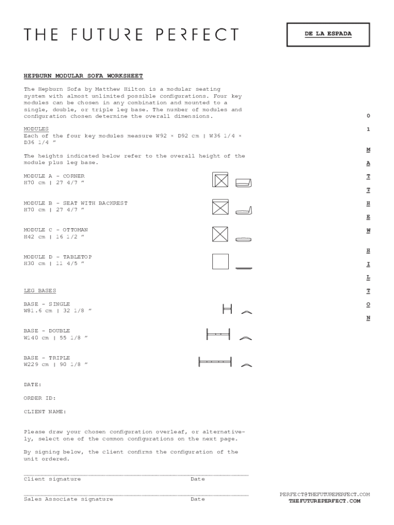 Fillable Online HEPBURN MODULAR SOFA WORKSHEET Fax Email Print - pdfFiller