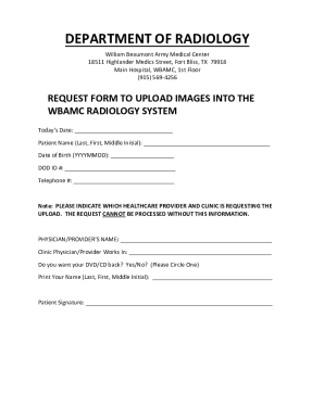 Fillable Online Department of Radiology Schedule Fax Email Print ...