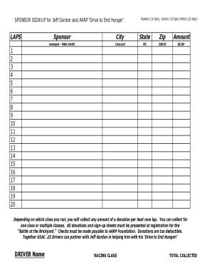 Fillable Online AARP Signup Sheet Fax Email Print - pdfFiller