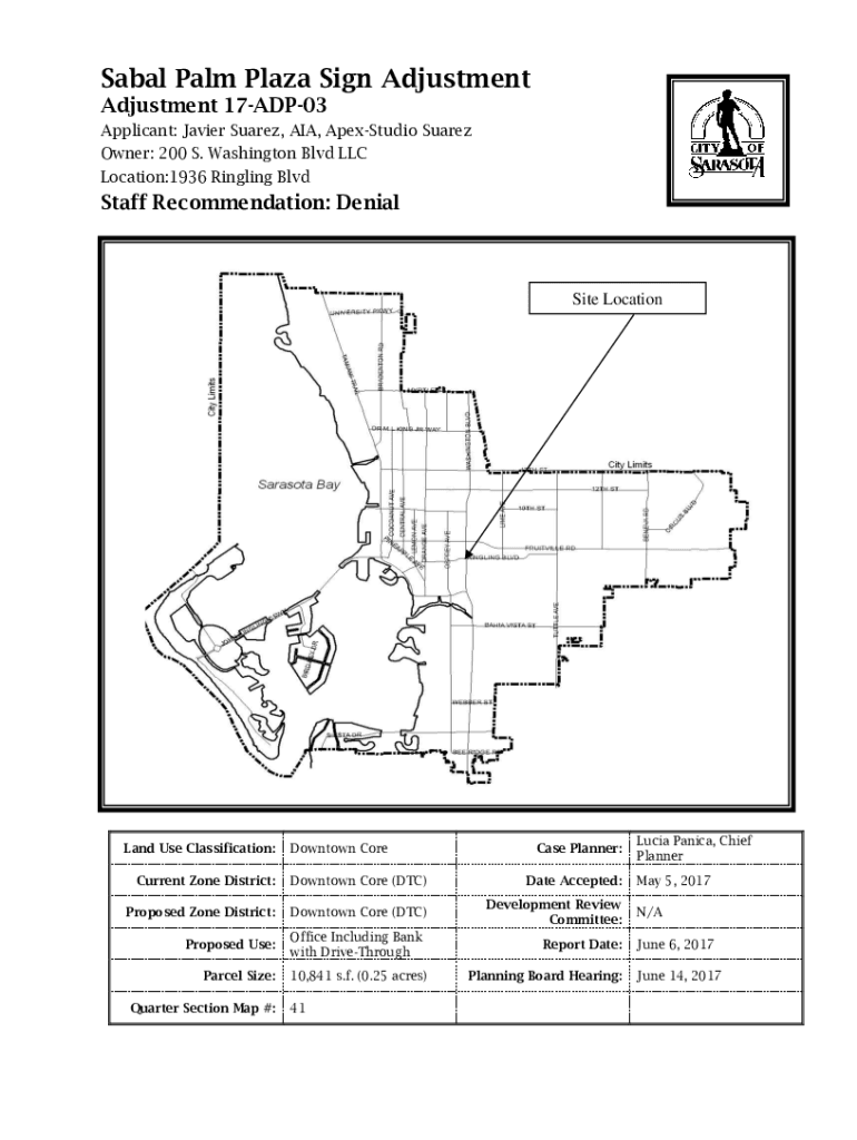 Fillable Online Sabal Palm Plaza Sign Adjustment Fax Email Print ...