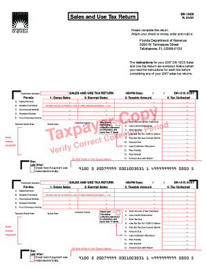 Fillable Online 01/07 Sales and Use Tax Return Please complete this return Fax Email Print ...