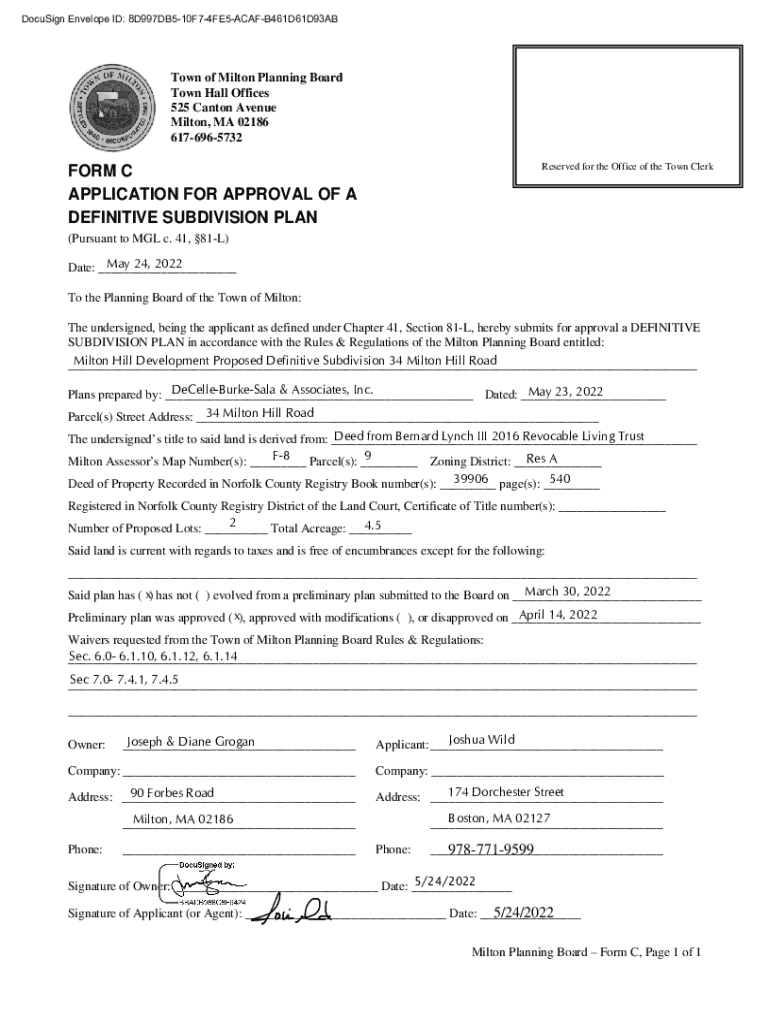 Fillable Online FORM C APPLICATION FOR APPROVAL OF A DEFINITIVE ... Fax Email Print - pdfFiller