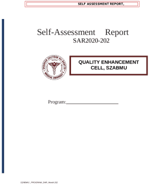 Self Assessment Reports Doc Template | pdfFiller